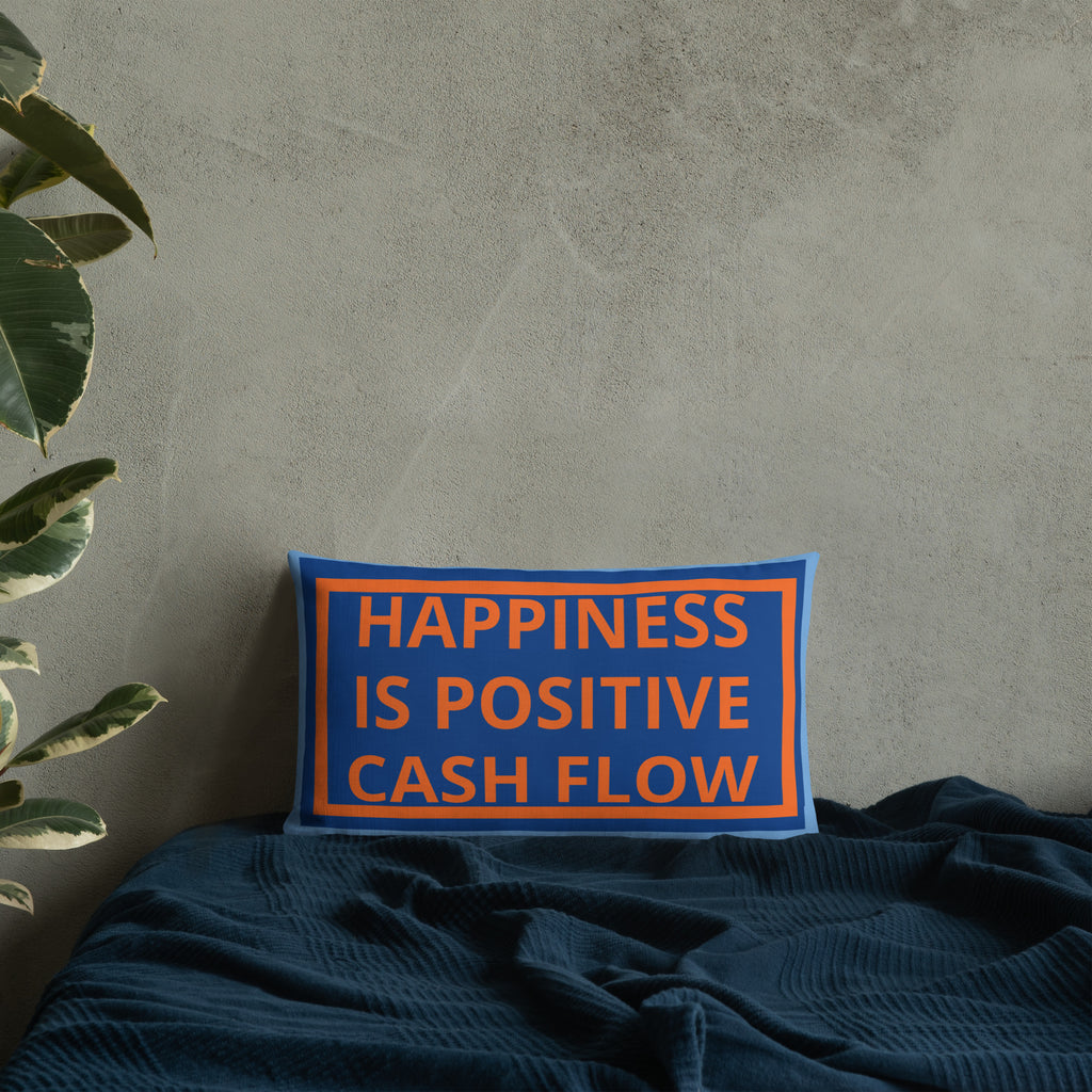 Premium Pillow - Happiness is Positive Cash Flow – vineyardsun
